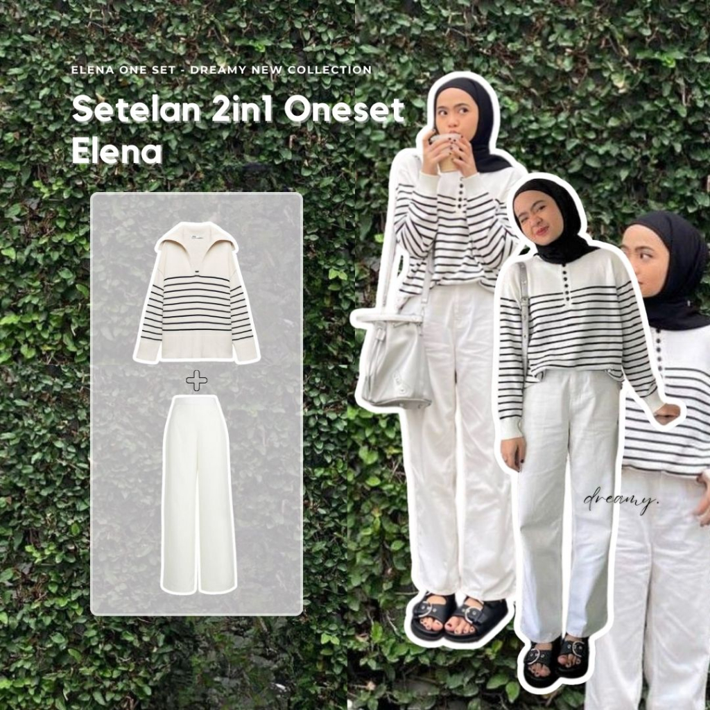 Jual Elena Set Snowie 61 - Setelan 2in1 (atasan+celana) Korean style ...