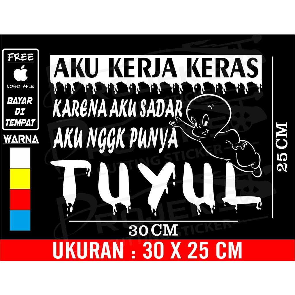Jual Stiker mobil stiker kata kata aku kerja keras | Shopee Indonesia