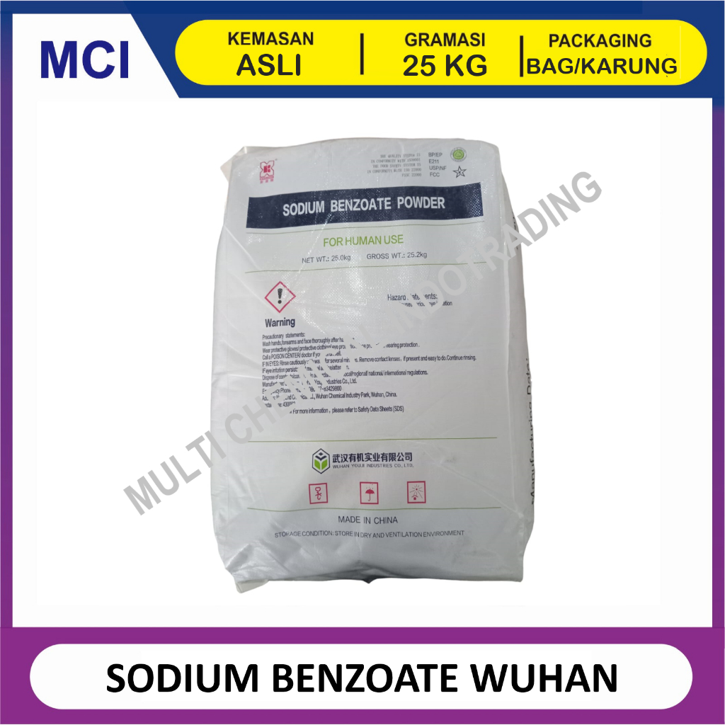 Jual SODIUM BENZOATE WUHAN CHINA PENGAWET FOOD GRADE BENZOAT - 1 BAG 25 KG | Shopee Indonesia