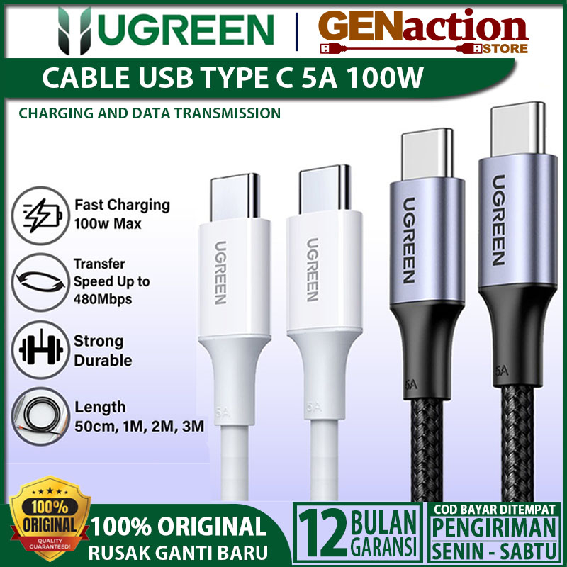 Jual UGREEN Kabel Data USB Type C To Type C 100W Super FAST Charging ...