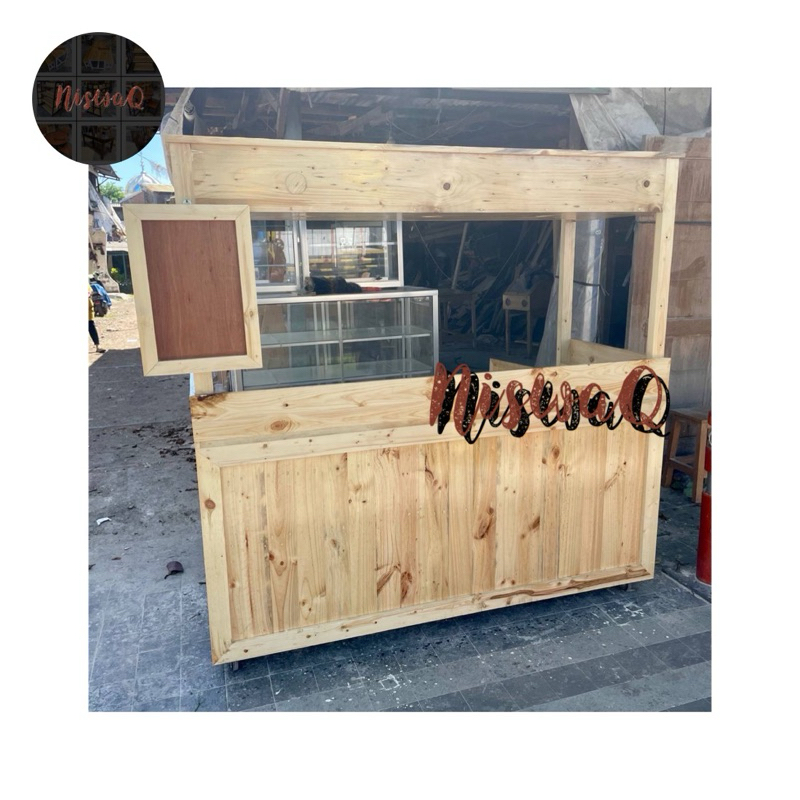 Jual Gerobak Jualan | Rombong | Booth Portable | Stand Jualan Kayu Jati ...