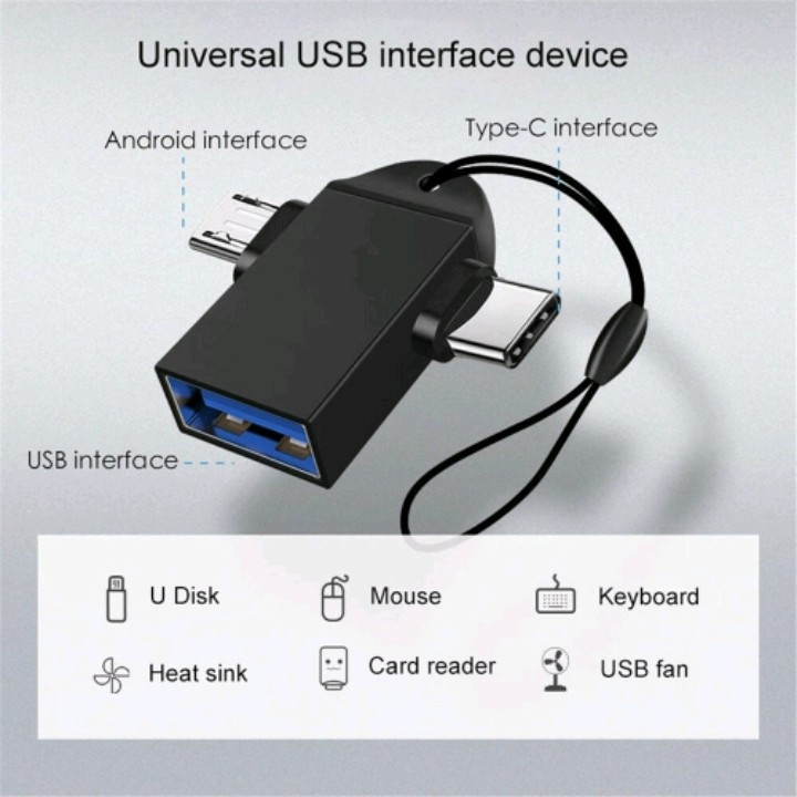 Jual OTG 2 In 1 NON KABEL - Type C Adapter Micro Usb 3.0 Flash Disk Dan ...