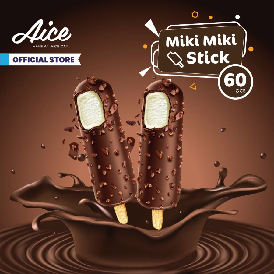 Jual Aice Miki Miki Stick Ice Cream Eskrim 1 karton = isi 60 Pcs Es ...
