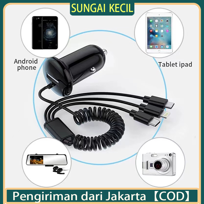 Jual Car Charger Colokan Mobil 1 in 3 dengan pemantik rokok multifungsi ...