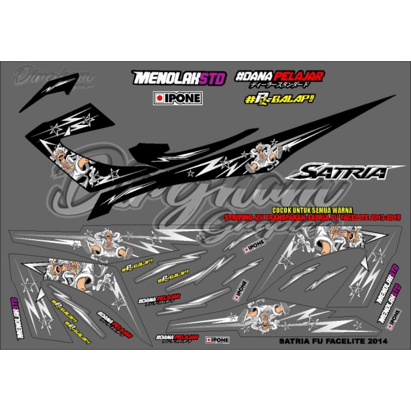 Jual Striping UV Transparan Satria Fu Facelite Motif Luffy one piece ...