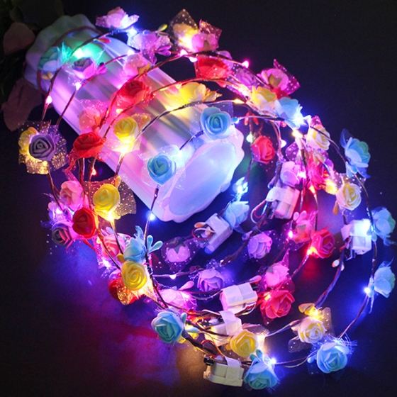 Jual [ORGM] Perlengkapan Pesta Bando Bunga Lampu Bando Flower Lampu Led ...