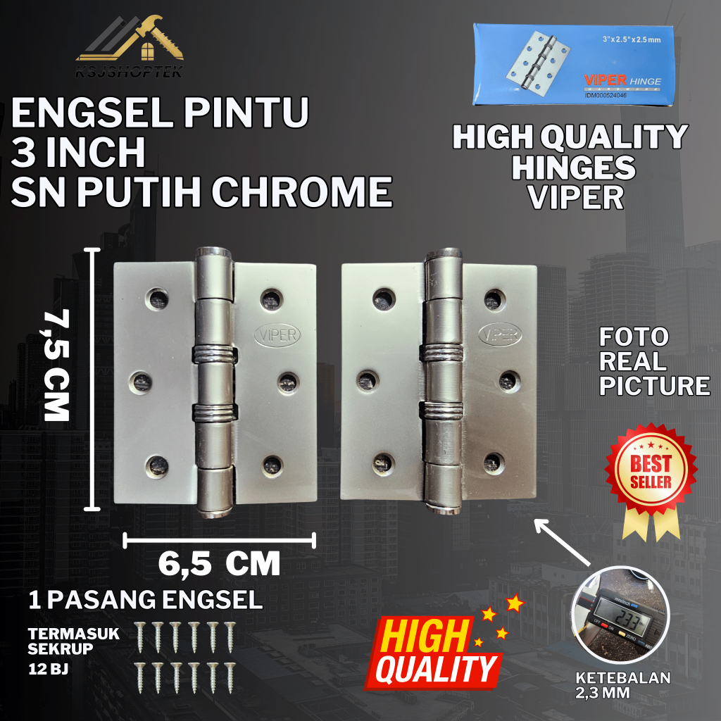 Jual Engsel Pintu Jendela Tebal GRT HPP ERDOS 3 VIPER Inch Tebal 2 mm ...