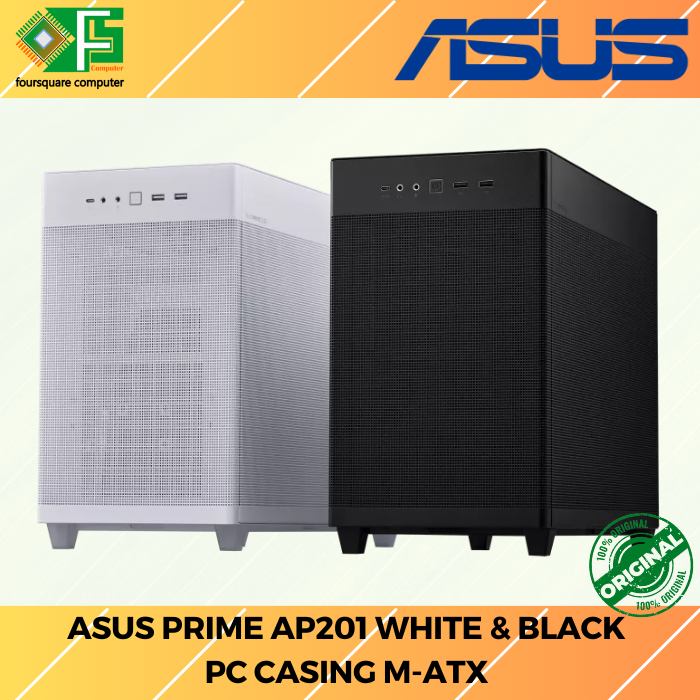 Jual PC Casing Asus Prime AP201 White & Black | Casing Komputer M-ATX ...