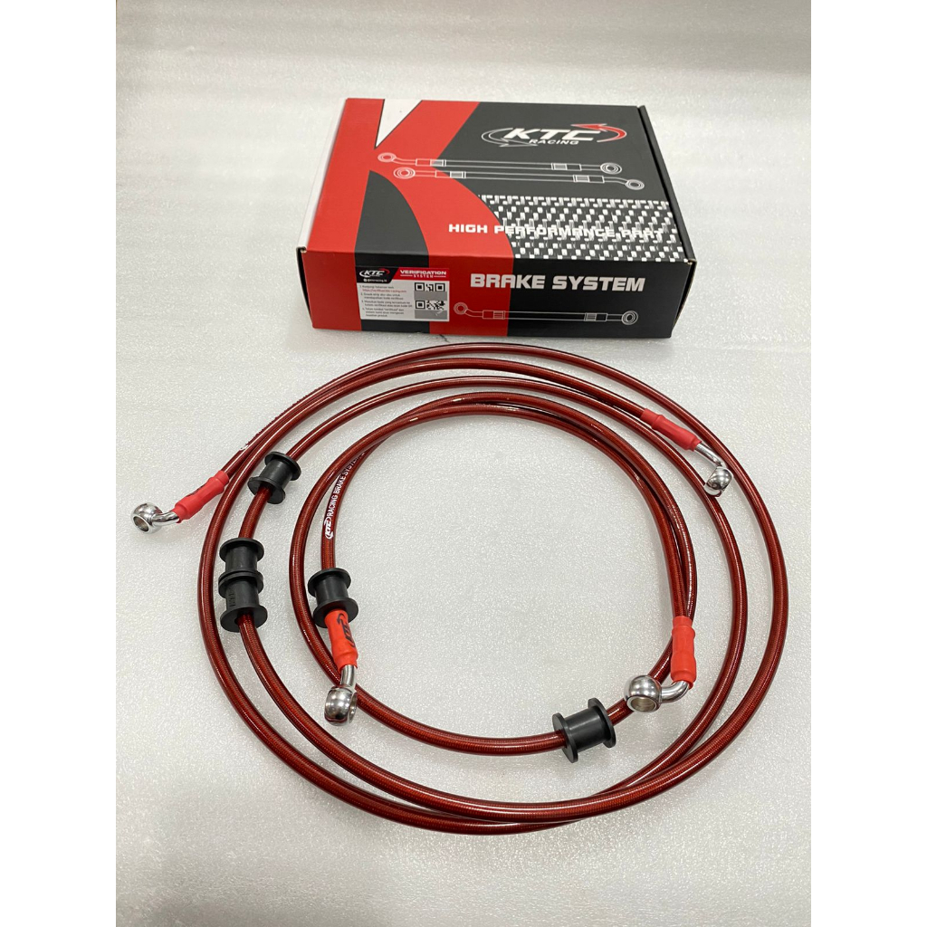 Jual Selang Rem KTC Racing Original NMAX non abs silver dan hitam 1set depan belakang original ...