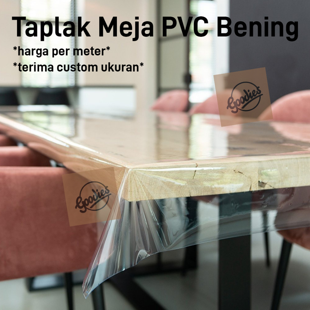 Jual Taplak Meja Plastik PVC Bening Transparan Meteran ( PVC Tebal ...