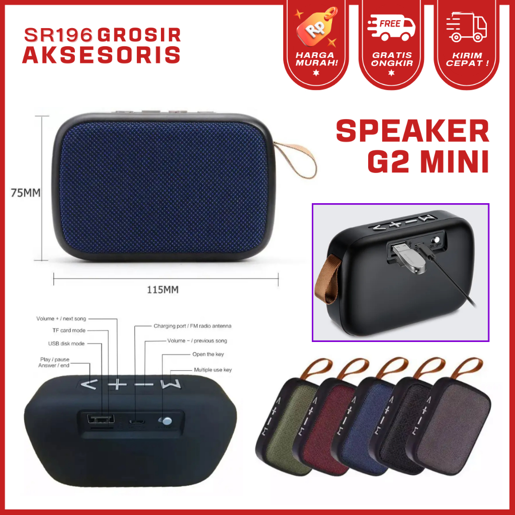Jual Speaker Mini G2 Bluetooth Wireless Portable Music box hifi speaker ...