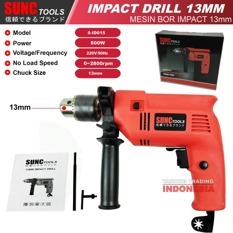 Jual Mesin Bor IMPACT DRILL Listrik 13mm Bolak Balik SUNC TOOLS | Shopee Indonesia