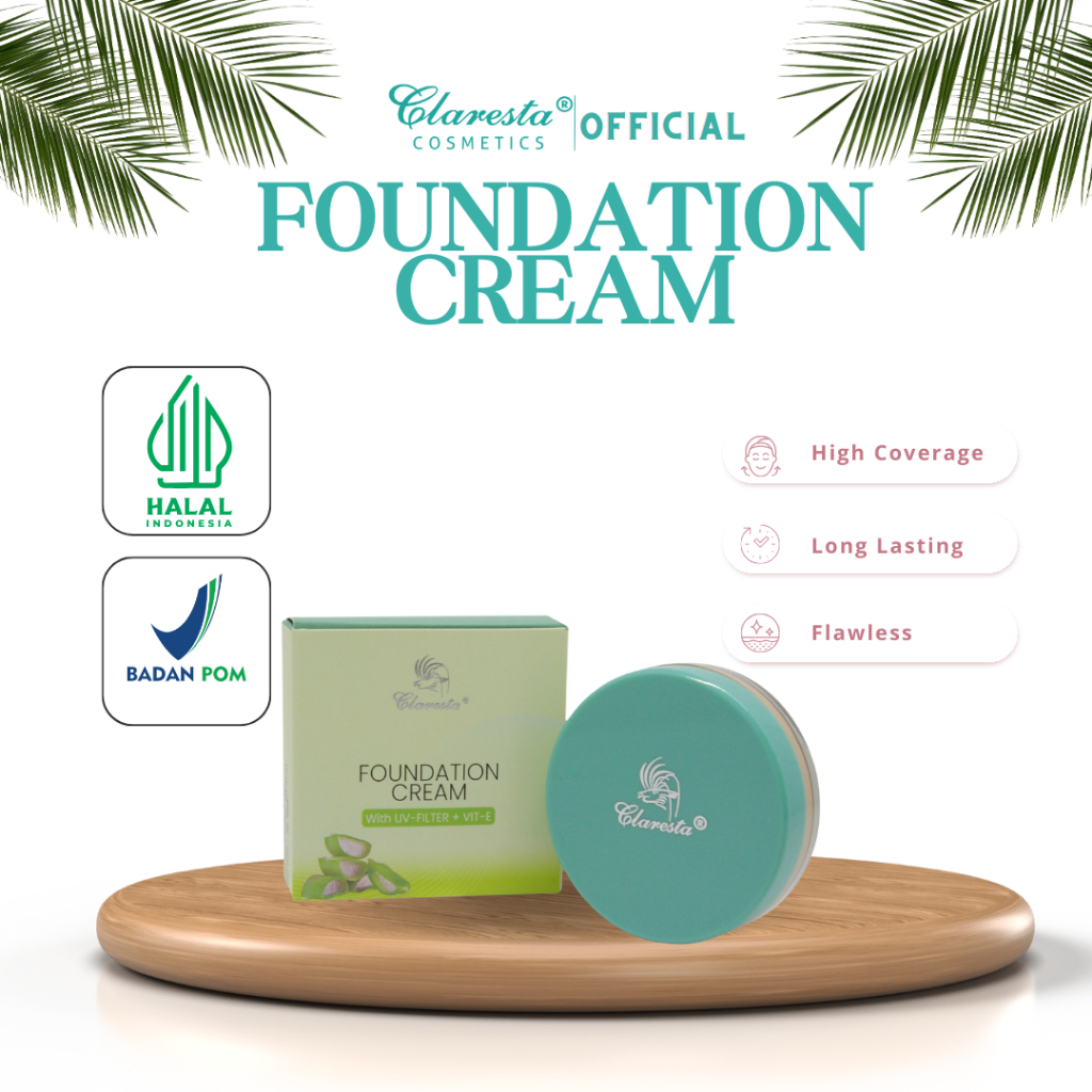 Jual Claresta Foundation Cream Alas Bedak Tahan Lama BB Cream Full ...