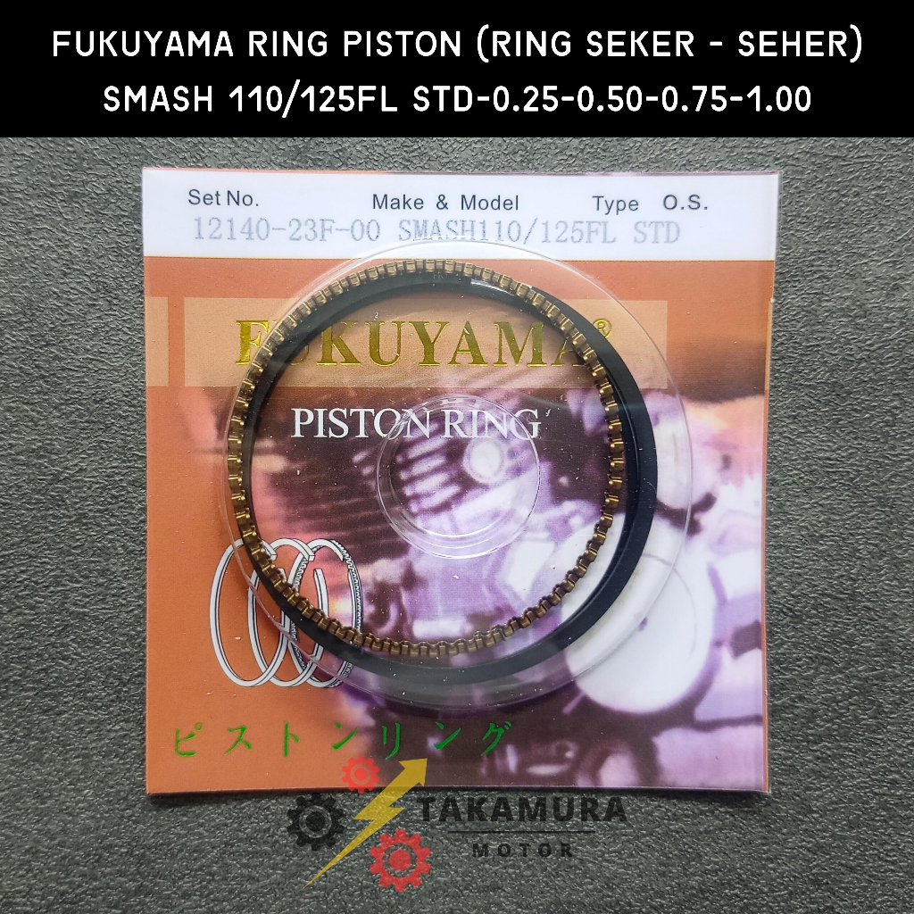 Jual Fukuyama Ring Piston (Ring Seker - Seher) Smash 110 - 125 FL | Shopee Indonesia