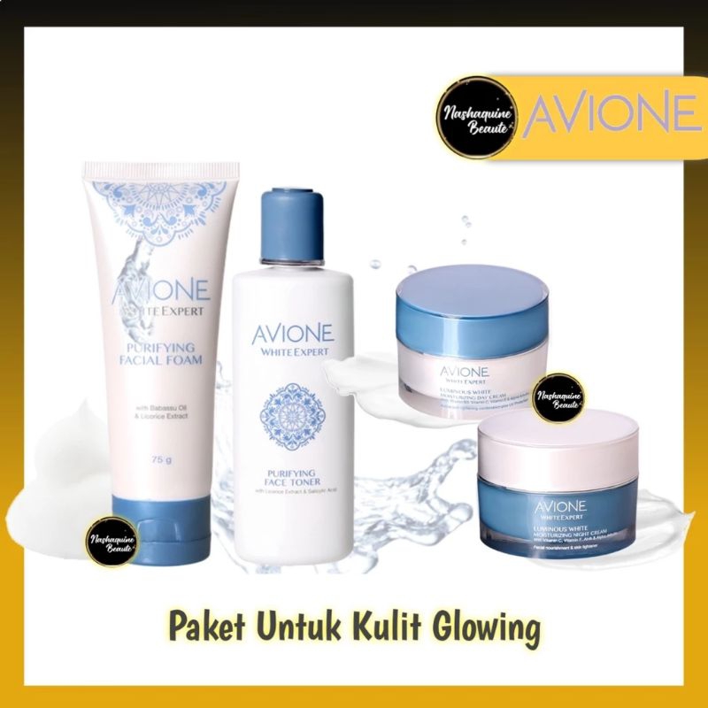 Jual Avione White Expert paket skin care lengkap 4 aitem | Shopee Indonesia
