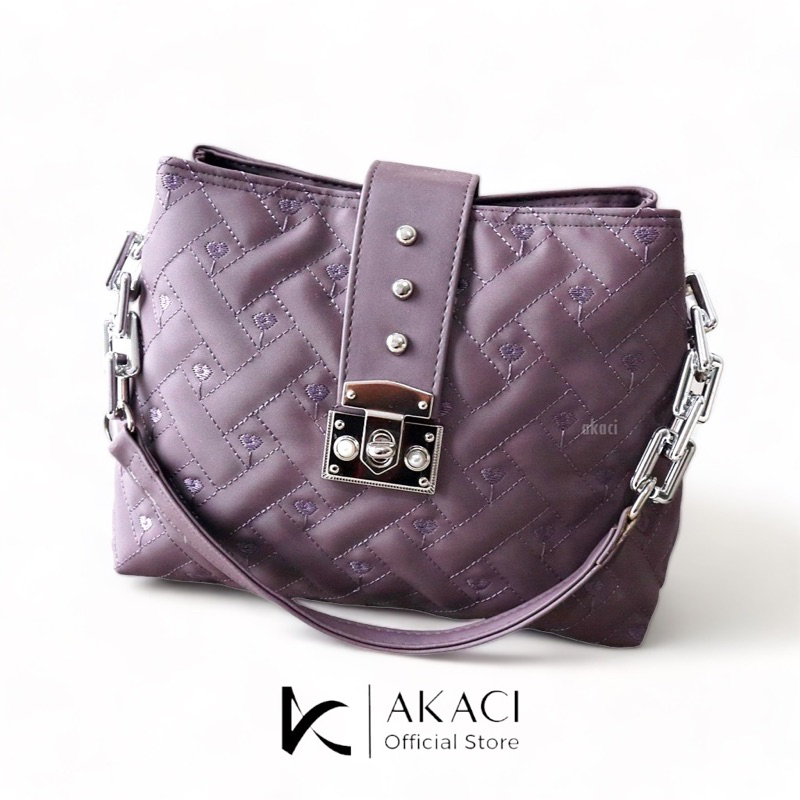 Jual Akaci Tas wanita Bahu Selempang Bordir nilon super 2 ruang Bag ...