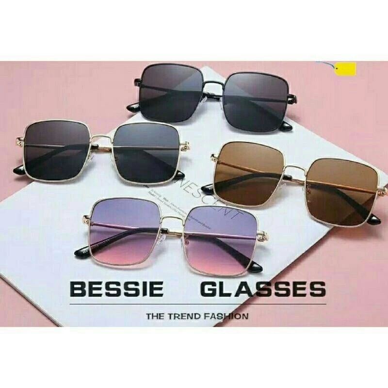 Jual Kacamata Kotak Warna Frame Besi Kacamata Retro Vintage | Shopee ...