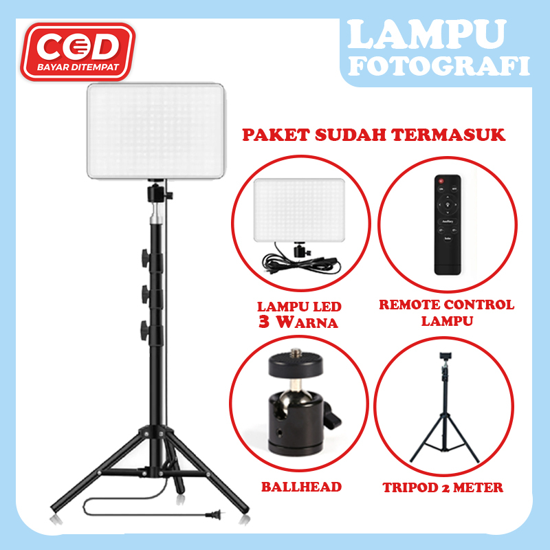 Jual Lampu Fotografi MUA MM 240 + Stand Tripod 2 Meter 210 CM Lightning ...