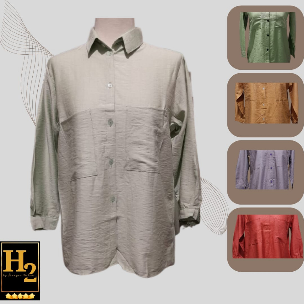 Jual Baju Wanita Atasan Wanita kekinian Kemeja Wanita Polo Linen Yang ...