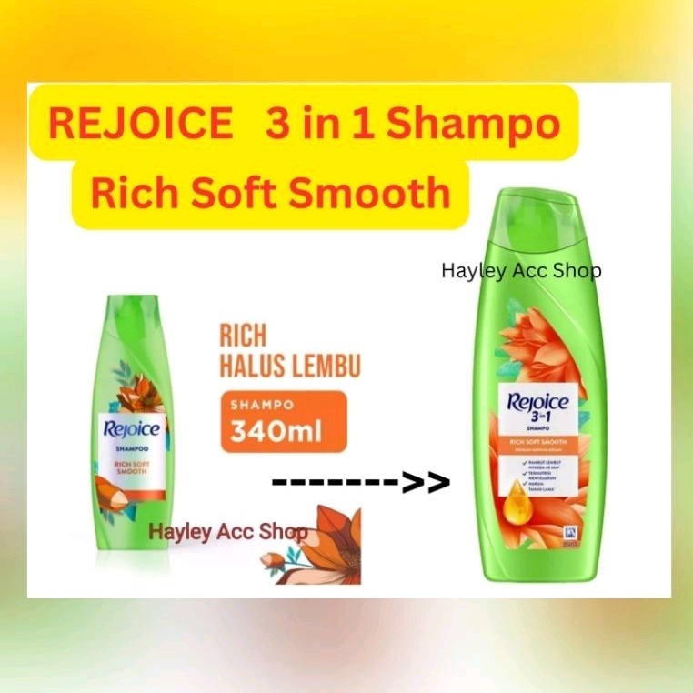 Jual Rejoice 3in1 Shampo Rich Soft Smooth Shampo 340ml | Shopee Indonesia