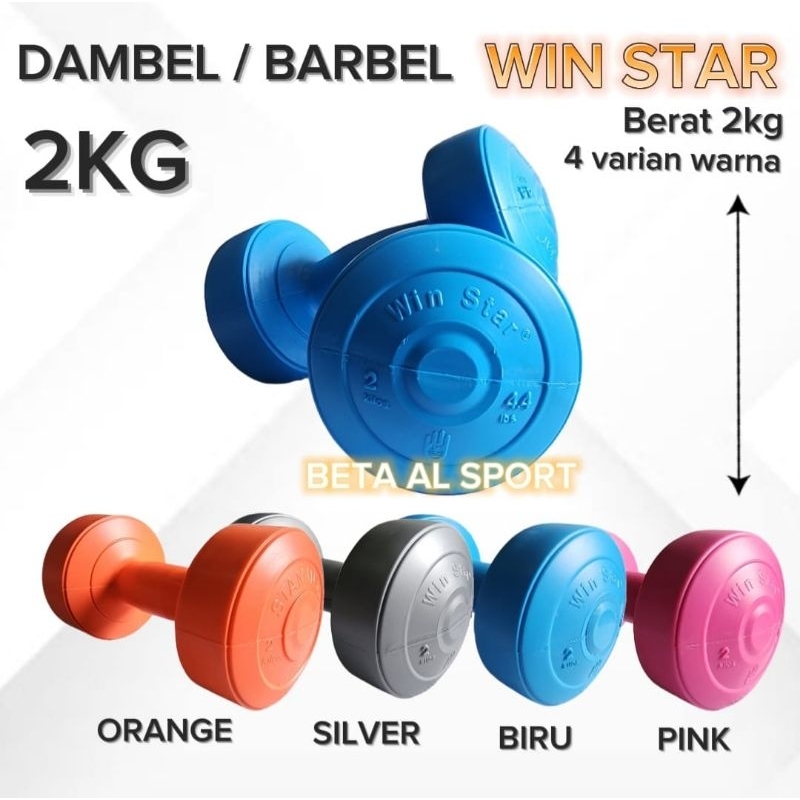 Jual Dumble / Dumbble / Barbel Plastik 2kg 2 kg Win Star Termurah ...