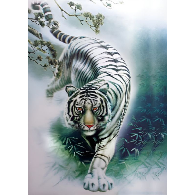 Jual Poster Cetak, HARIMAU PUTIH, Ukuran JUMBO, 100x70cm DAN 150x100cm ...