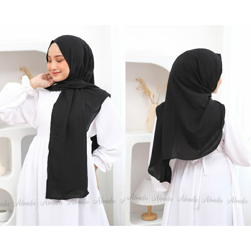 Jual PJ- PASHMINA OVAL PASHMINA CRINKLE AIRFLOW CURVE CRINKEL COTTON SHAWL PREMIUM | Shopee ...