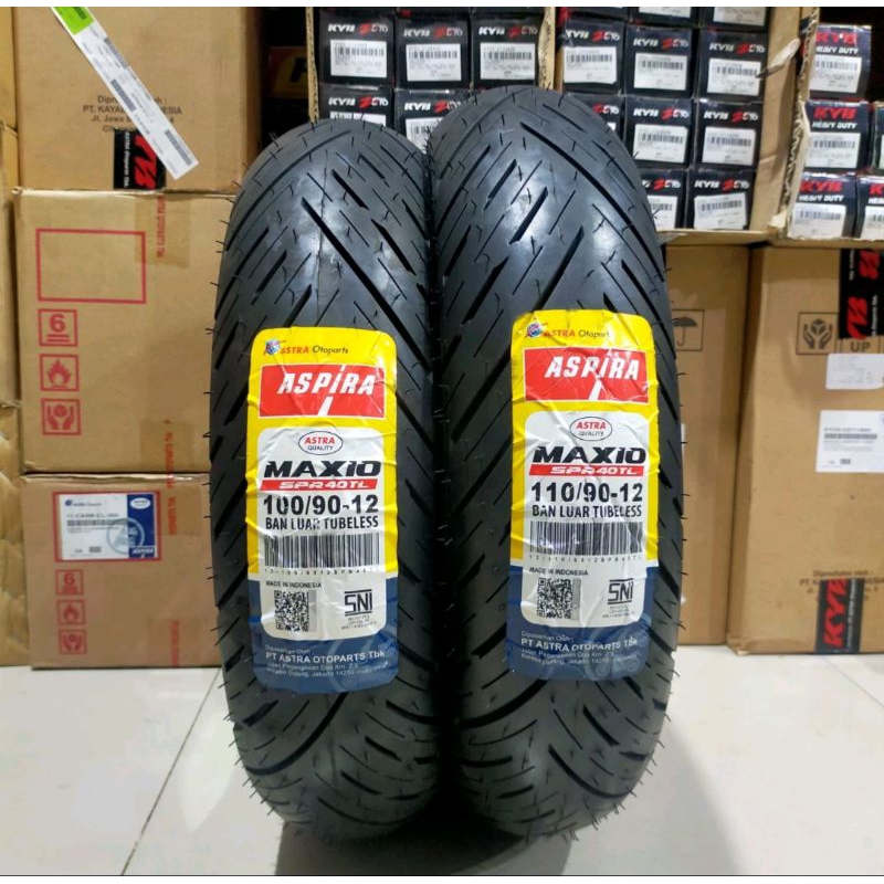 Jual Paket Ban Luar Scoopy Donat Depan Belakang 100/90 12 & 110/90 12 SPR40TL Aspira Tubeless ...