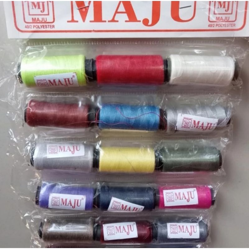 Jual BENANG JAHIT MAJU POLYESTER WARNA (1pc) | Shopee Indonesia