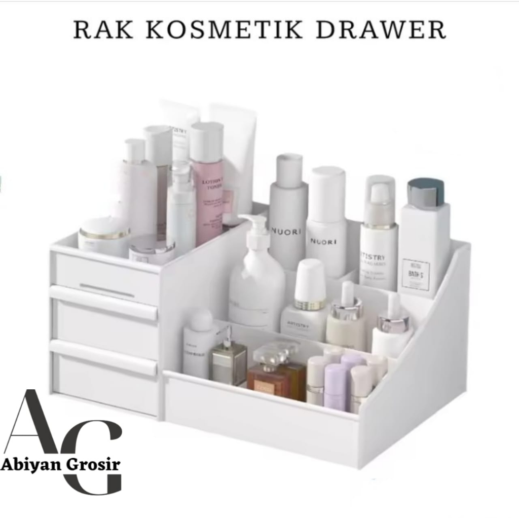Jual Rak Kosmetik 2 Laci Tempat Makeup Penyimpanan Skincare | Shopee ...