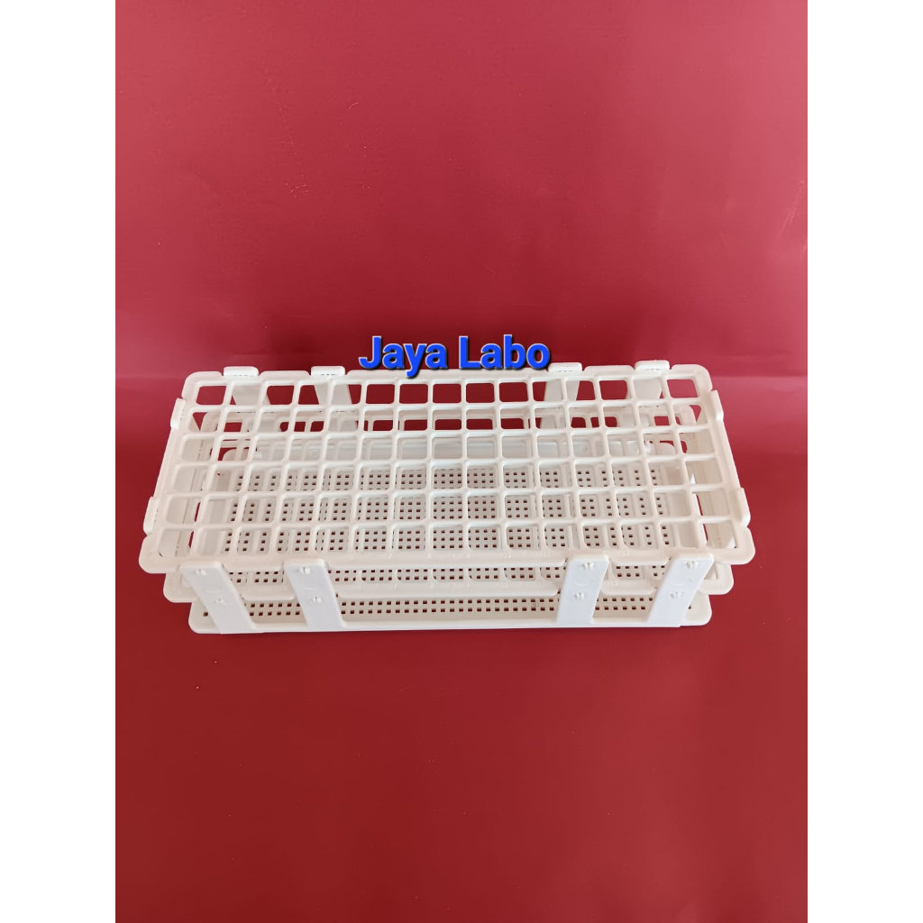 Jual Test Tube Rack White dia.13 mm/ Rak Tabung Reaksi Plastik 6x15 90 ...