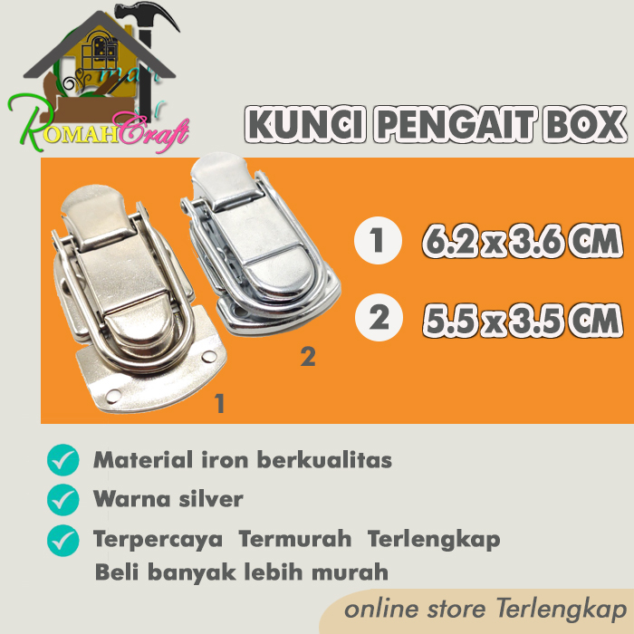 Jual Kunci Pengait box/ kunci kotak perhiasan/ gembok tas/ key 6.2 x 3 ...