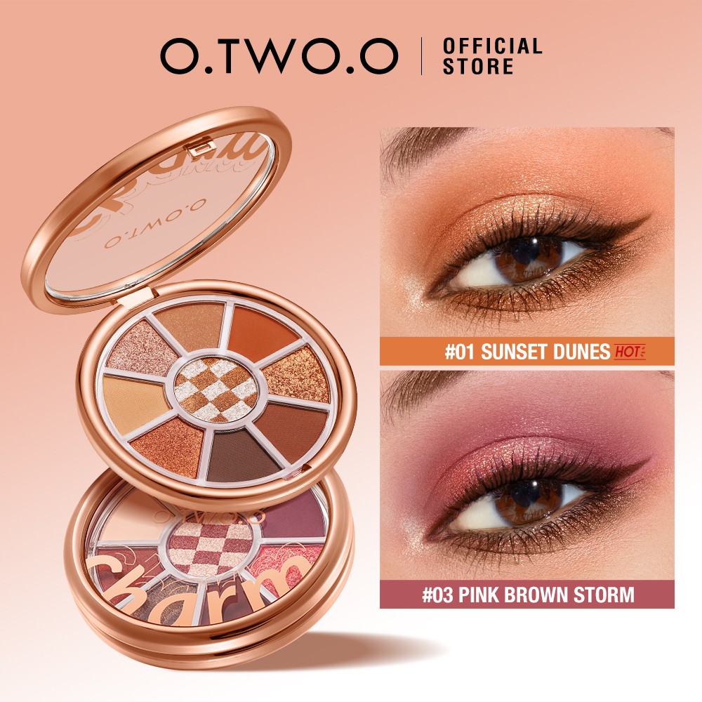 Jual O.TWO.O 9 Warna Eyeshadow Palette High Pigment Waterproof Long ...