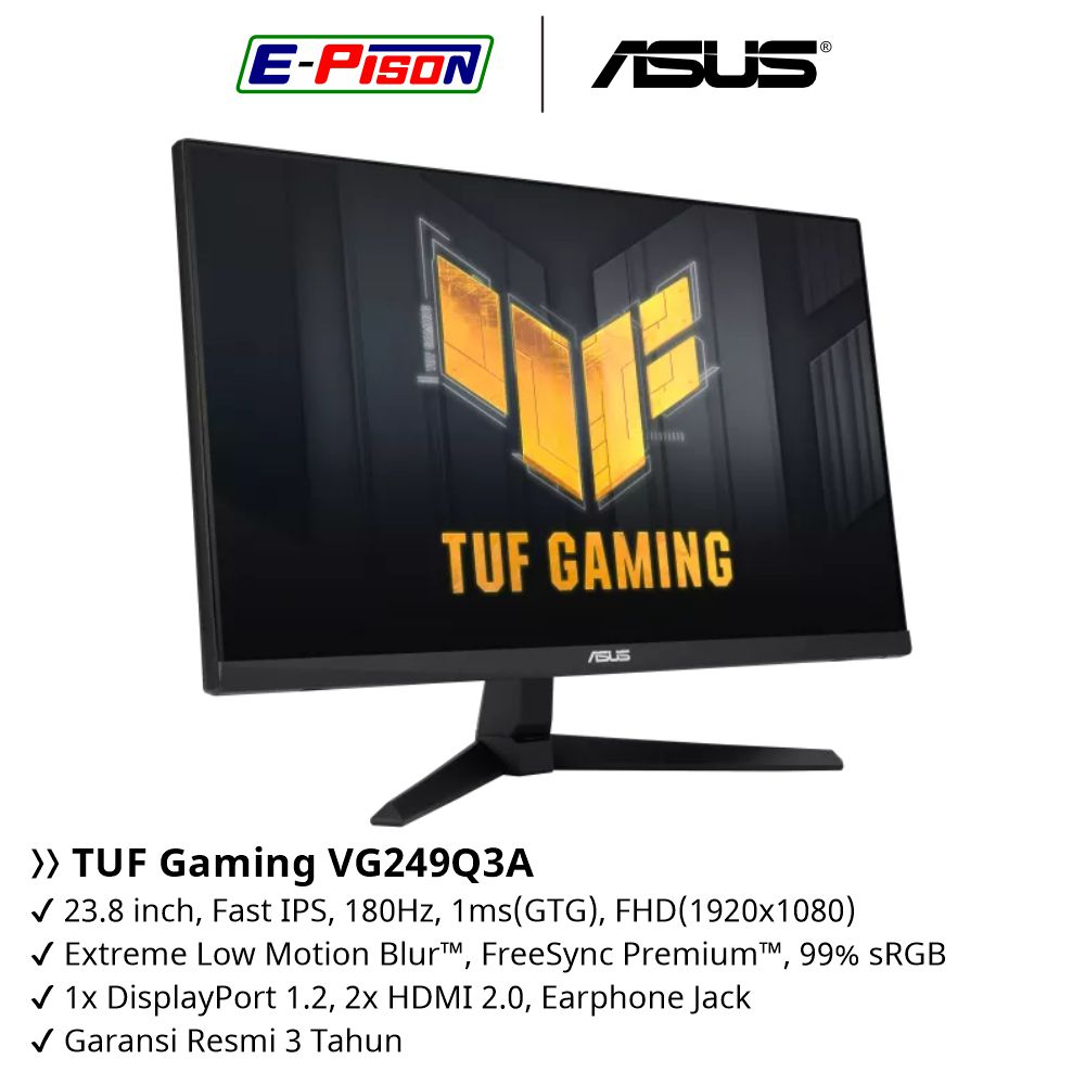 Jual Monitor ASUS TUF Gaming VG249Q3A 24" 1080p Fast IPS FHD 180Hz ...