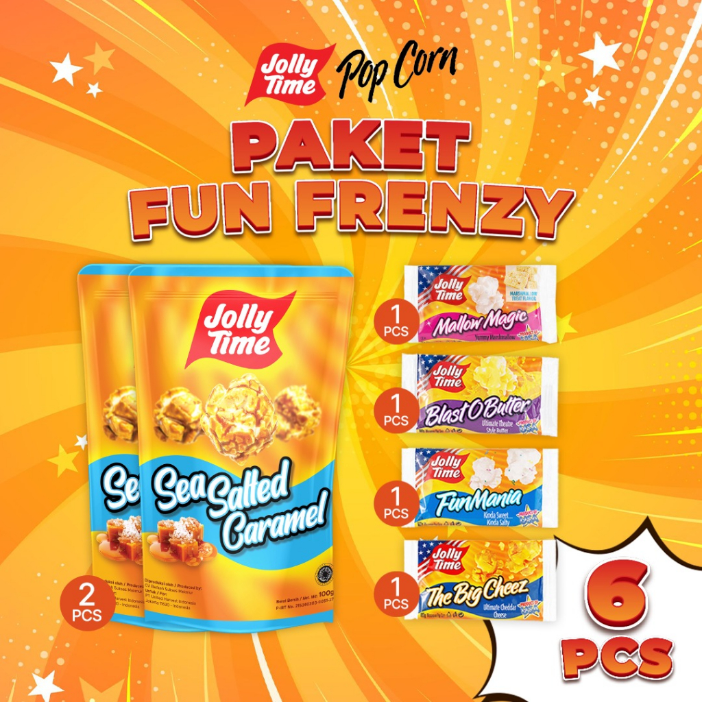 Jual Jolly Time Popcorn - Paket Fun Frenzy (2 pcs Sea Salted Caramel ...