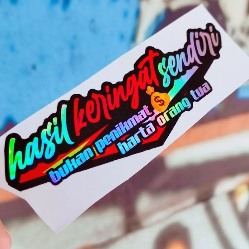 Jual sticker hasil keringat sendiri bukan penikmat harta orang tua ...