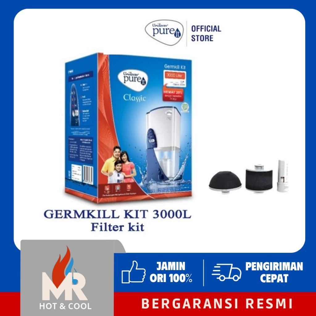 Jual Unilever Pureit Classic Germkill Kit Filter 3000L / 1500L Refill ...
