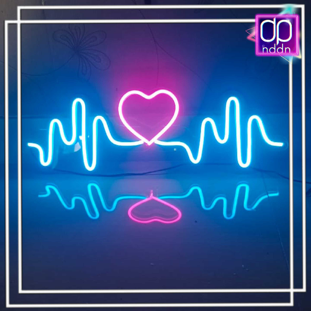 Jual NEON SIGN | Lampu Hias Neon Flex Custom Gambar Detak Jantung Uk ...