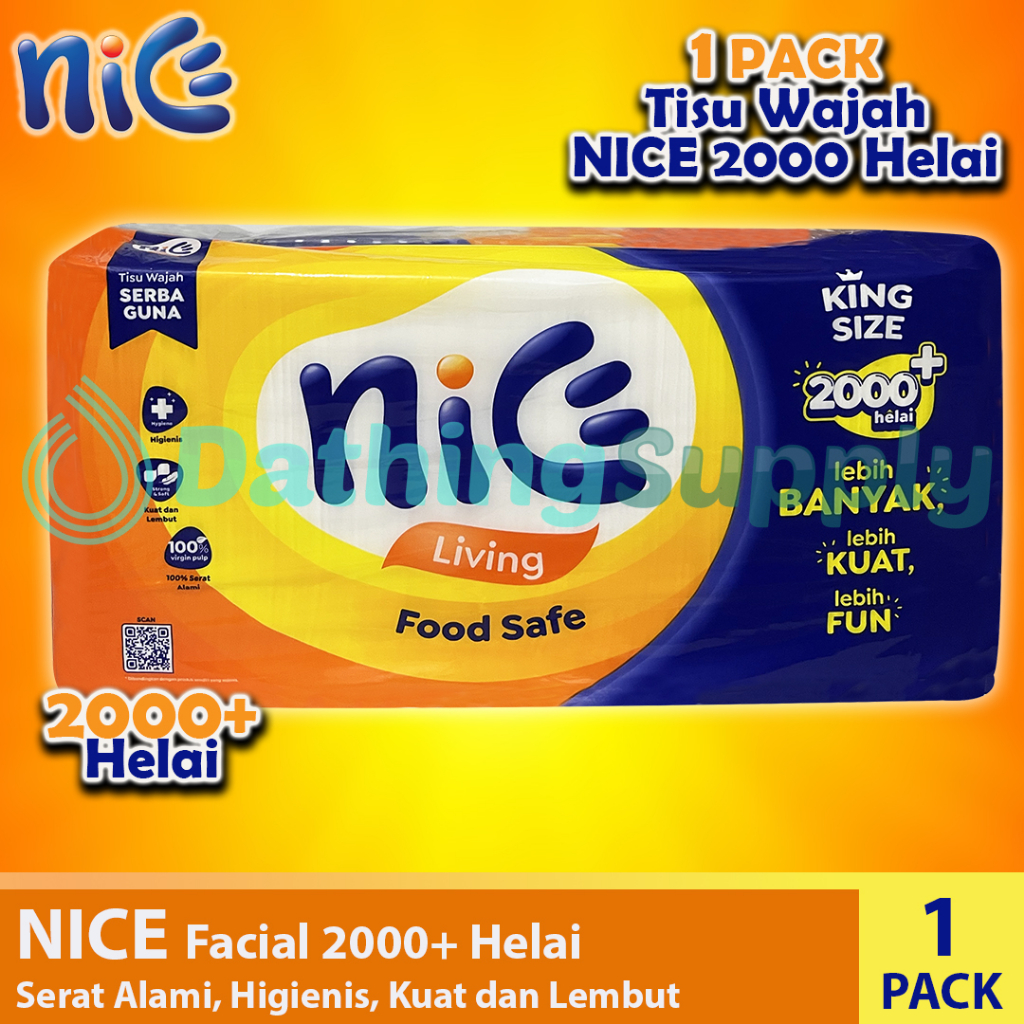 Jual Tissue Nice 900 Gram Kemasan Baru 2000 Helai / Tisu Facial Nice ...