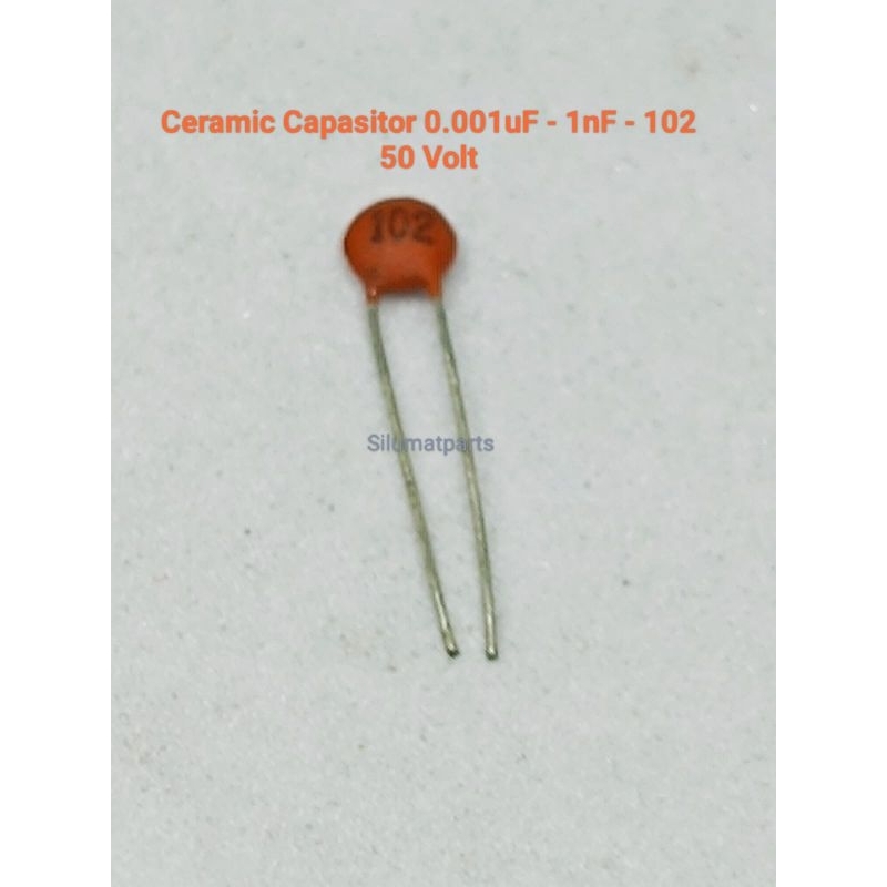 Jual 0.001uF 1nF 102 50V Ceramic Capacitor Keramik Kapasitor Capasitor ...