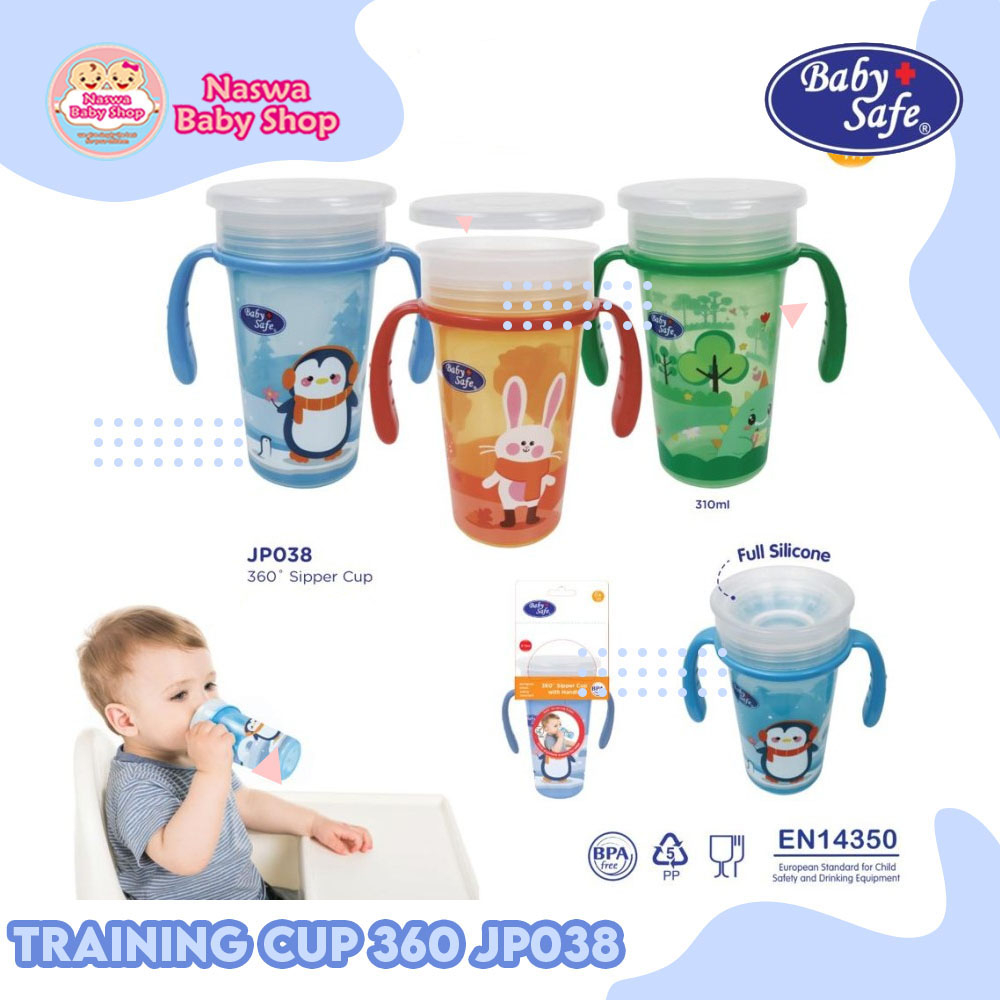 Jual Baby Safe Sipper Training Cup With Handle Gelas Minum Anak 360 JP038 | Shopee Indonesia