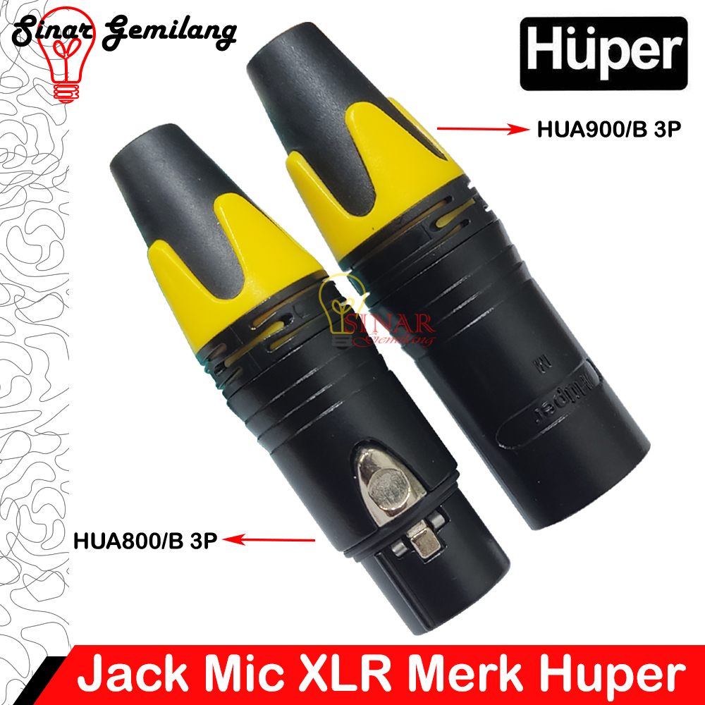 Jual Jack Canon XLR Huper HUA900/B - HUA800/B Jek Mic Male To Female 3 ...