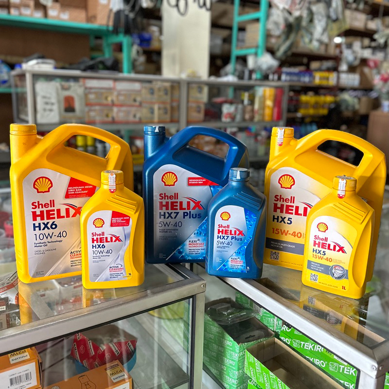 Jual Oli Mobil Shell Helix HX5 HX6 HX7 Kemasan 1 Liter | Shopee Indonesia