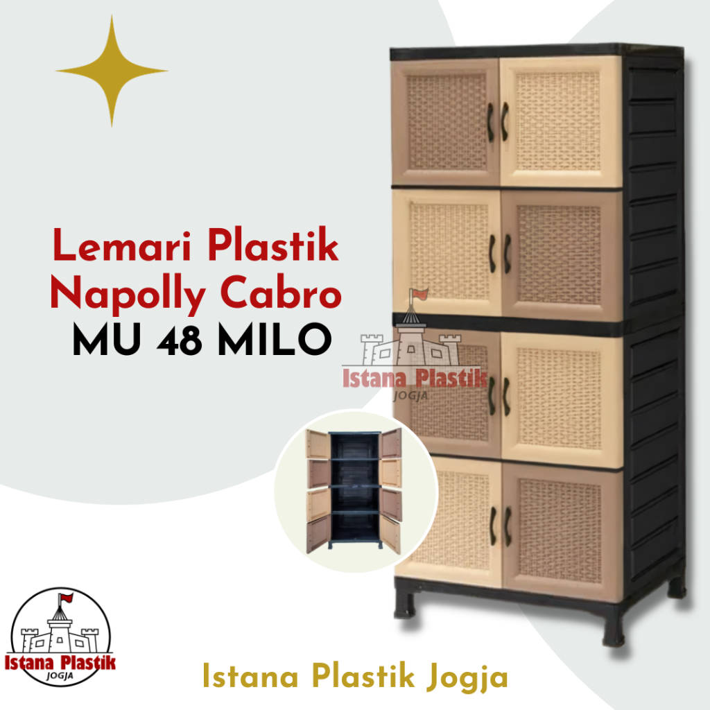 Jual Lemari Plastik Rak Napolly Cabro MU 48 Milo FREE RAKIT | Shopee ...