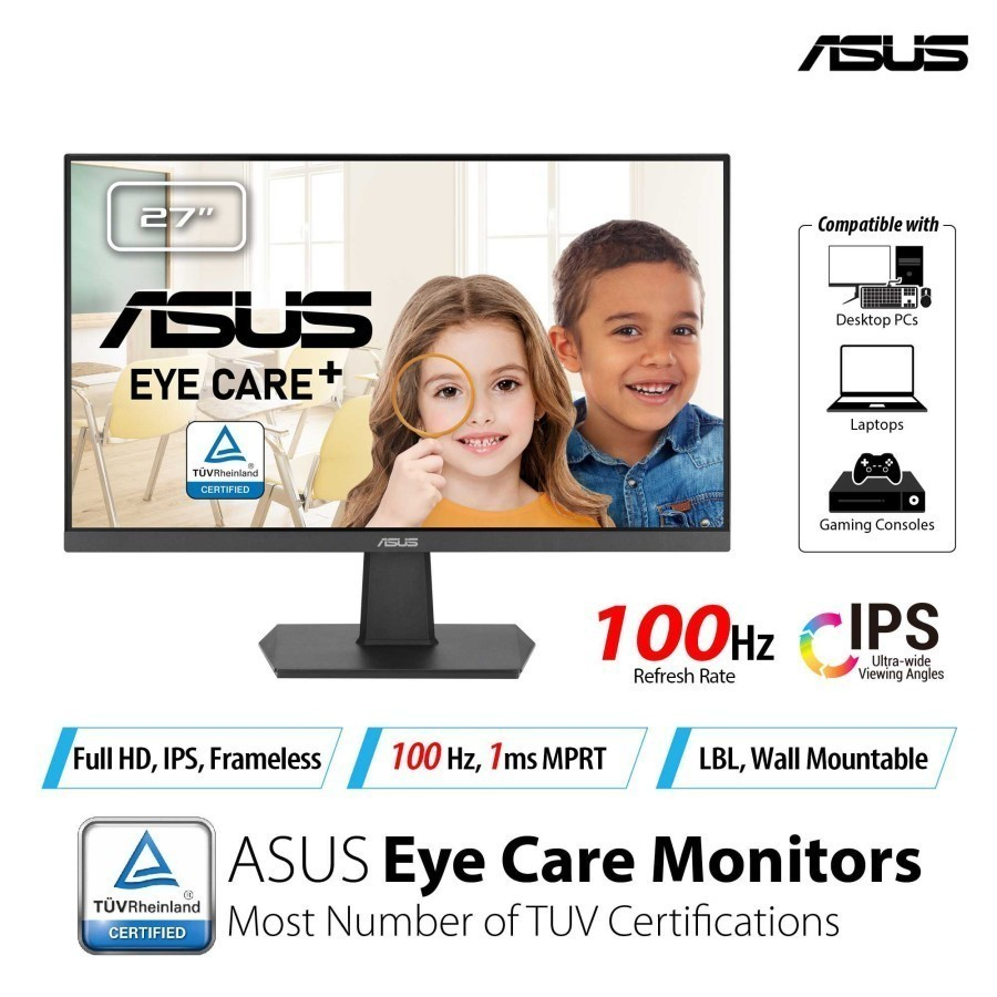 Jual ASUS VA27EHF 27" 100Hz IPS FHD 1ms Eye Care VA27E HF Gaming ...