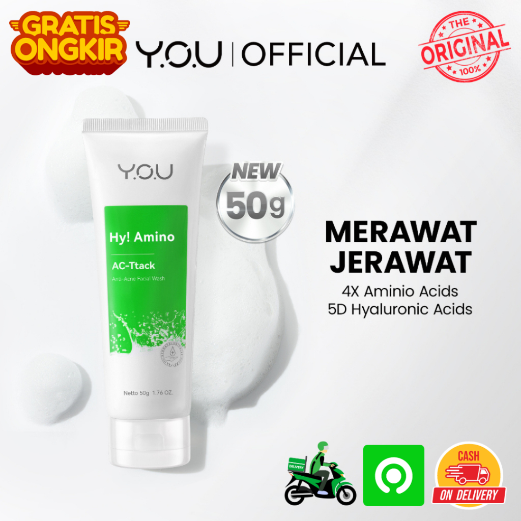 Jual YOU Hy! Amino Facial Wash 50g | Anti Acne, Hydrating, Brightening ...