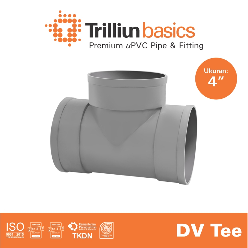Jual Fitting Pipa uPVC Trilliunbasics DV Tee 4" Inch | Shopee Indonesia
