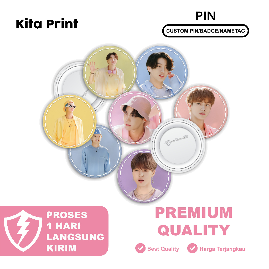 Jual Pin Peniti Bulat Custom Gambar Pin Peniti Bross Souvenir | Shopee ...