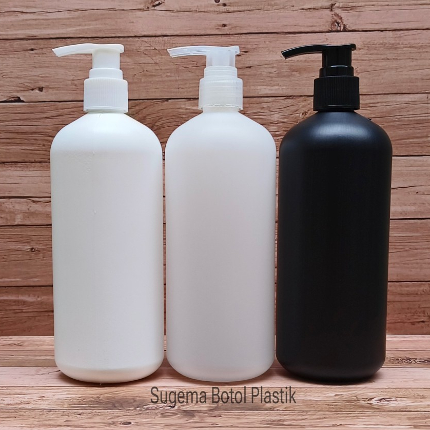 Jual Botol Pump 500ml Hdpe Hitam / Botol Hdpe 500ml Putih Tutup Pump Lotion Neck 24 | Shopee ...