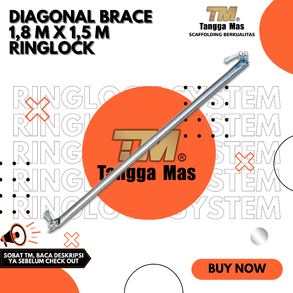 Jual RINGLOCK DIAGONAL BRACE SCAFFOLDING JENIS PCH / RINGLOCK SYSTEM | Shopee Indonesia